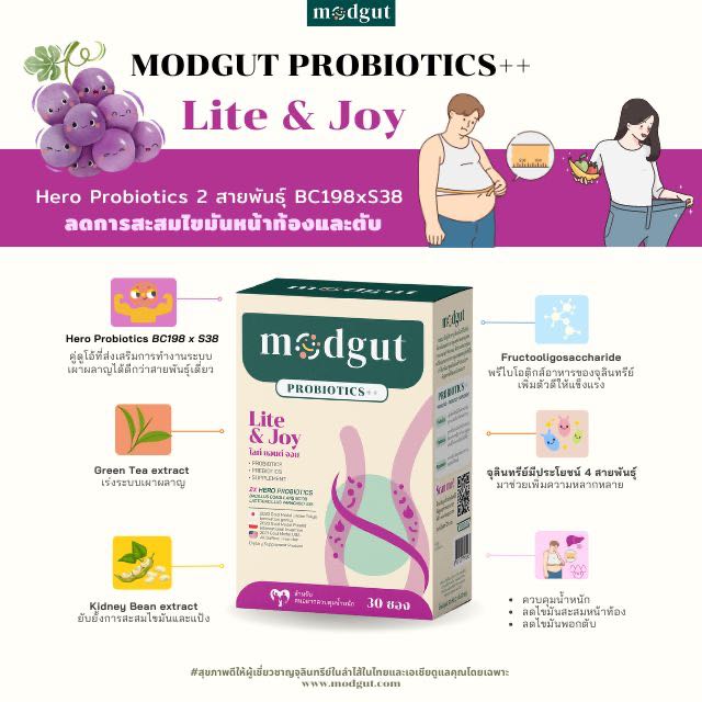 หุ่นหมี มีพุงหมาน้อย ลอง Modgut Probiotics++ สูตร Lite & Joy ตัวช่วย ...