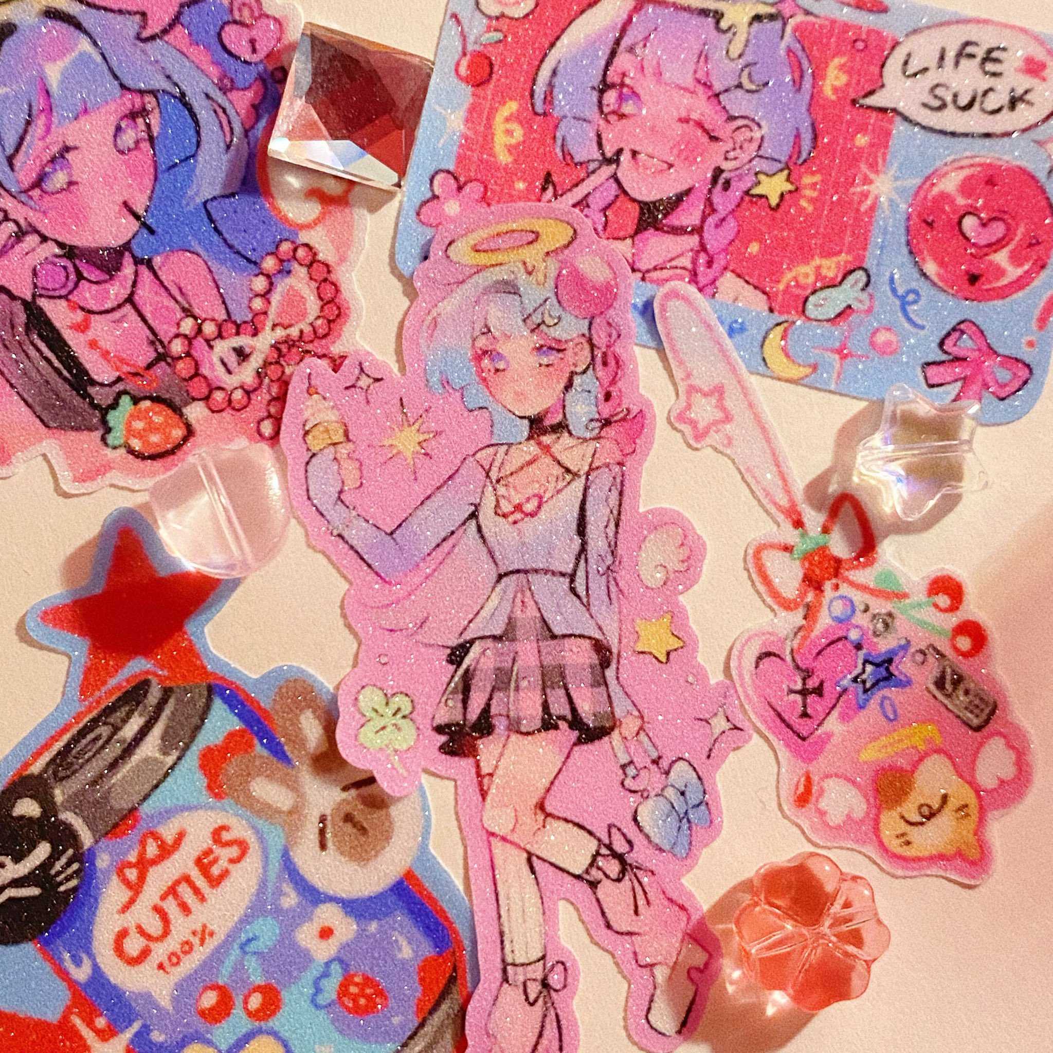 Nostalgic 2000's : Glitter Die-cut Sticker - 5 pieces | LINE SHOPPING