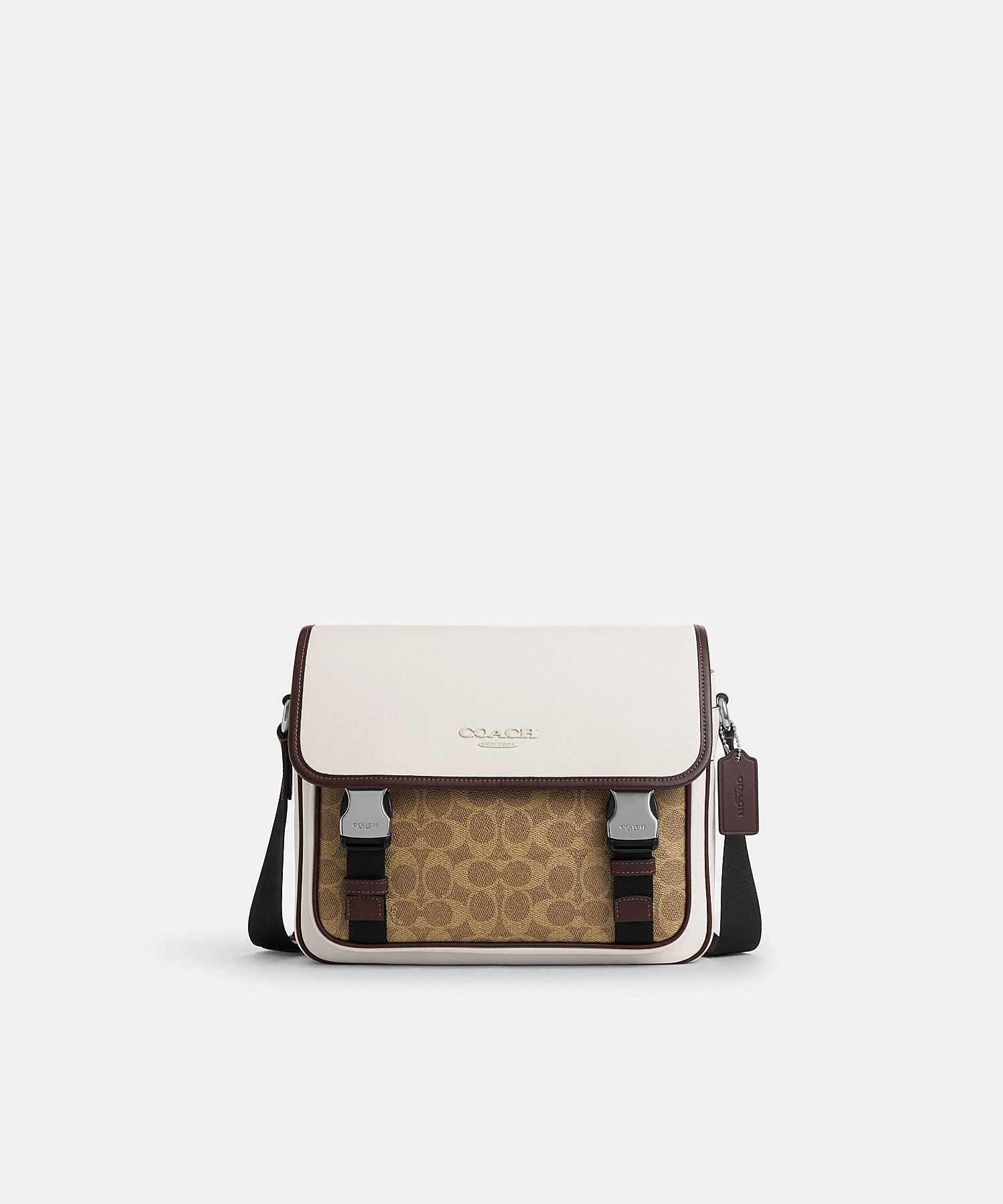 COACH RACER MESSENGER IN COLORBLOCK SIGNATURE CANVAS CT753 SVX9K | LINE ...