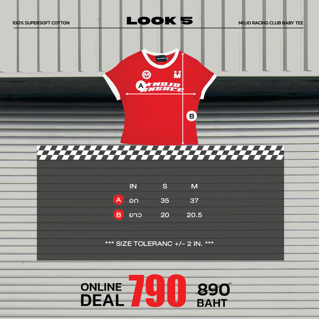 (Look5) Mojo Racing Club Baby Tee | LINE SHOPPING