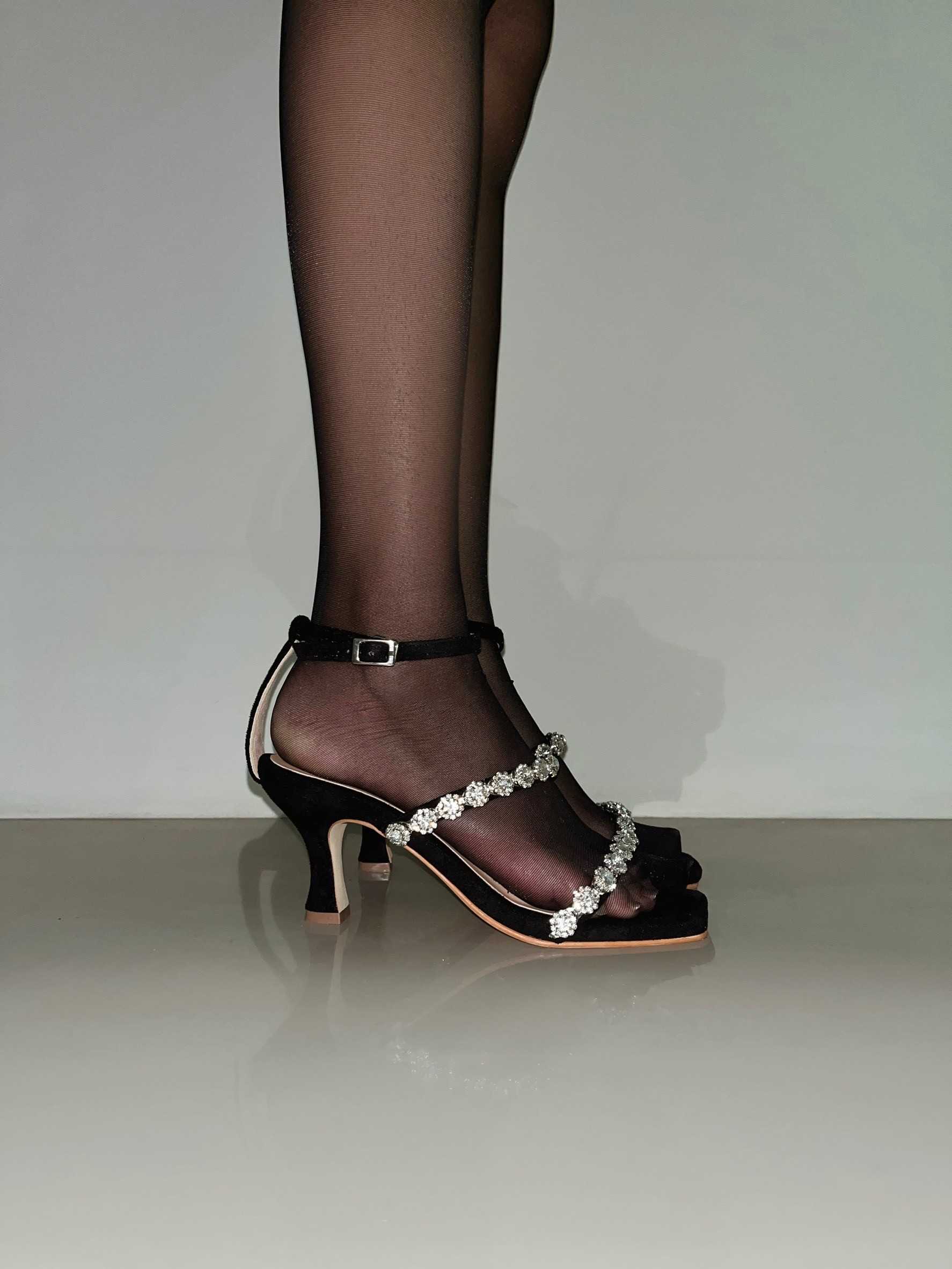SOLLY HIGH HEELS 3 INCH BLACK VELVET (SOL3) | LINE SHOPPING