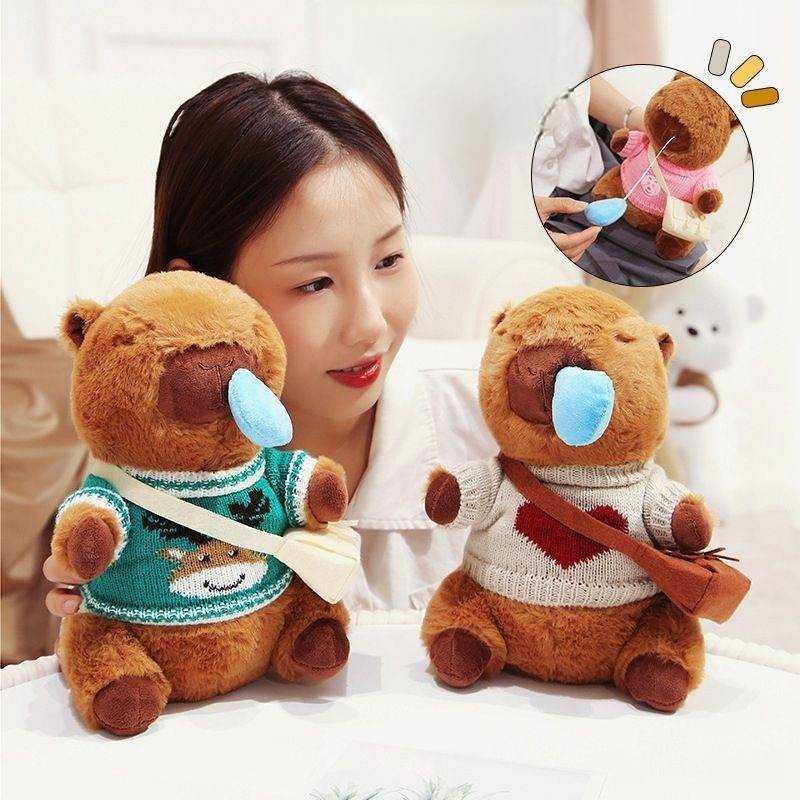 พร้อมส่ง Capybara 25 ซม. ตุ๊กตาคาปิบาร่า ขึ้มูกยืด ใส่เสื้อไหมพรม ของ ...