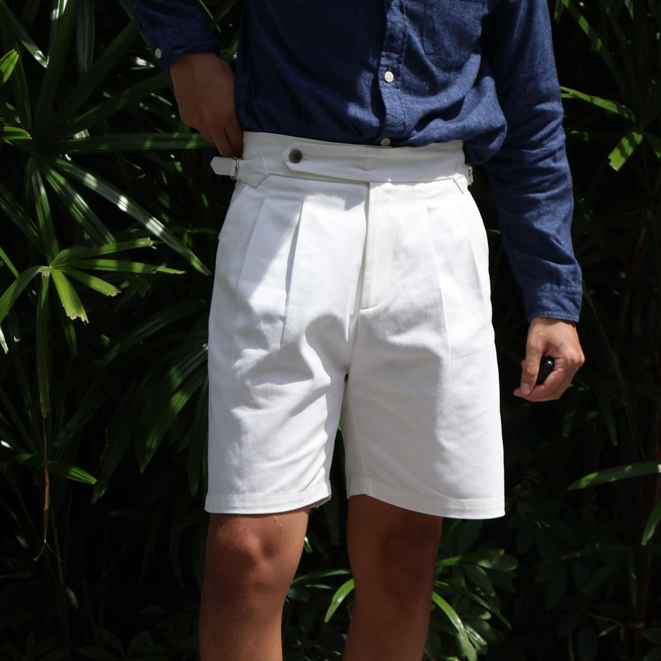 Gurkha shorts (white) | LINE SHOPPING