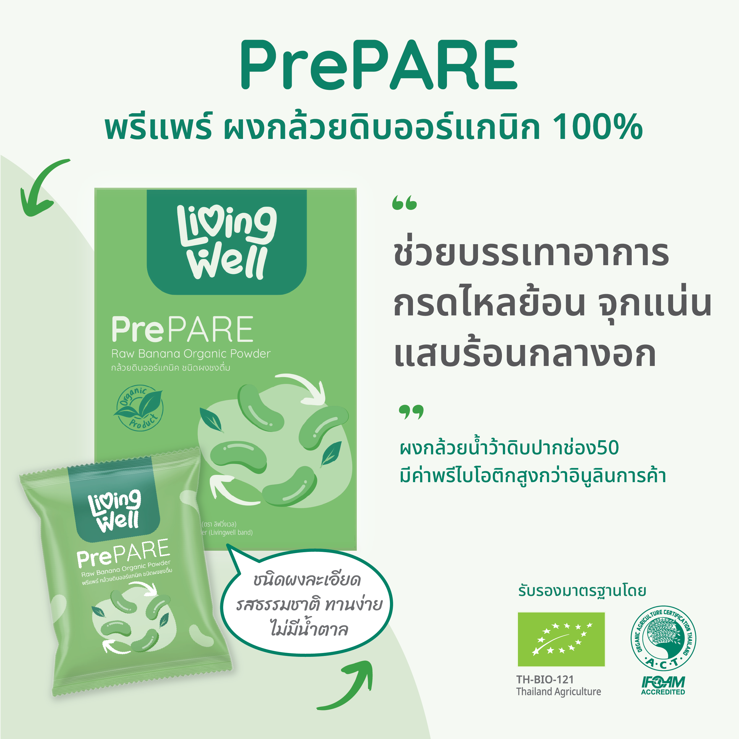 Livingwell พรีแพร์ กล้วยดิบออร์แกนิค ชนิดผงชงดื่ม | LINE SHOPPING