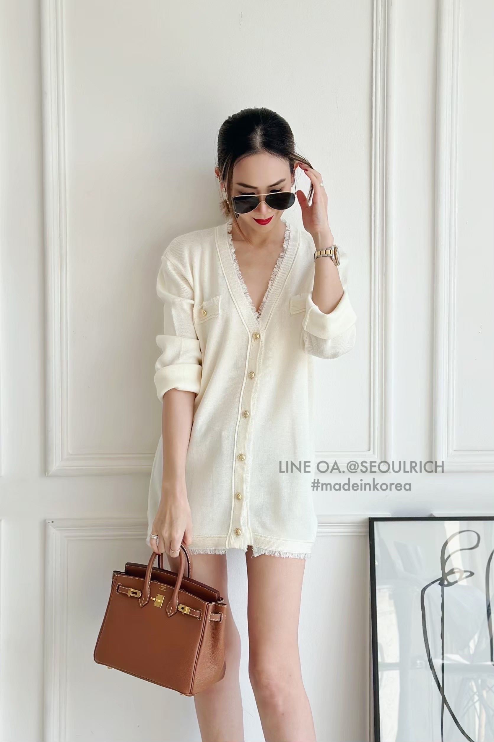 (Pre-order )🇰🇷 WHITE LONG CADIGAN รุ่นฮิตตลอดกาล | LINE SHOPPING