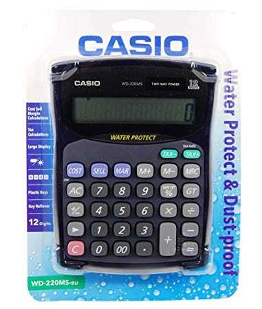 เครื่องคิดเลขกันน้ำ Casio WD-220MS -BU ของแท้ ประกันศูนย์ 2 ปี | LINE SHOPPING