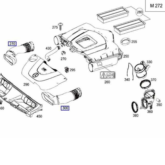 BENZแท้ ท่ออากาศ (เครื่อง6สูบ M272) W204 W212 เบอร์ 272 090 35 82/36 82 ...
