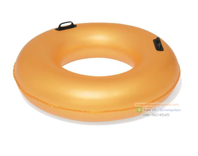 (ขนาด 36 นิ้ว) ห่วงยางเล่นน้ำ pool/beach float Gold Swim ring แบบมีที่ ...
