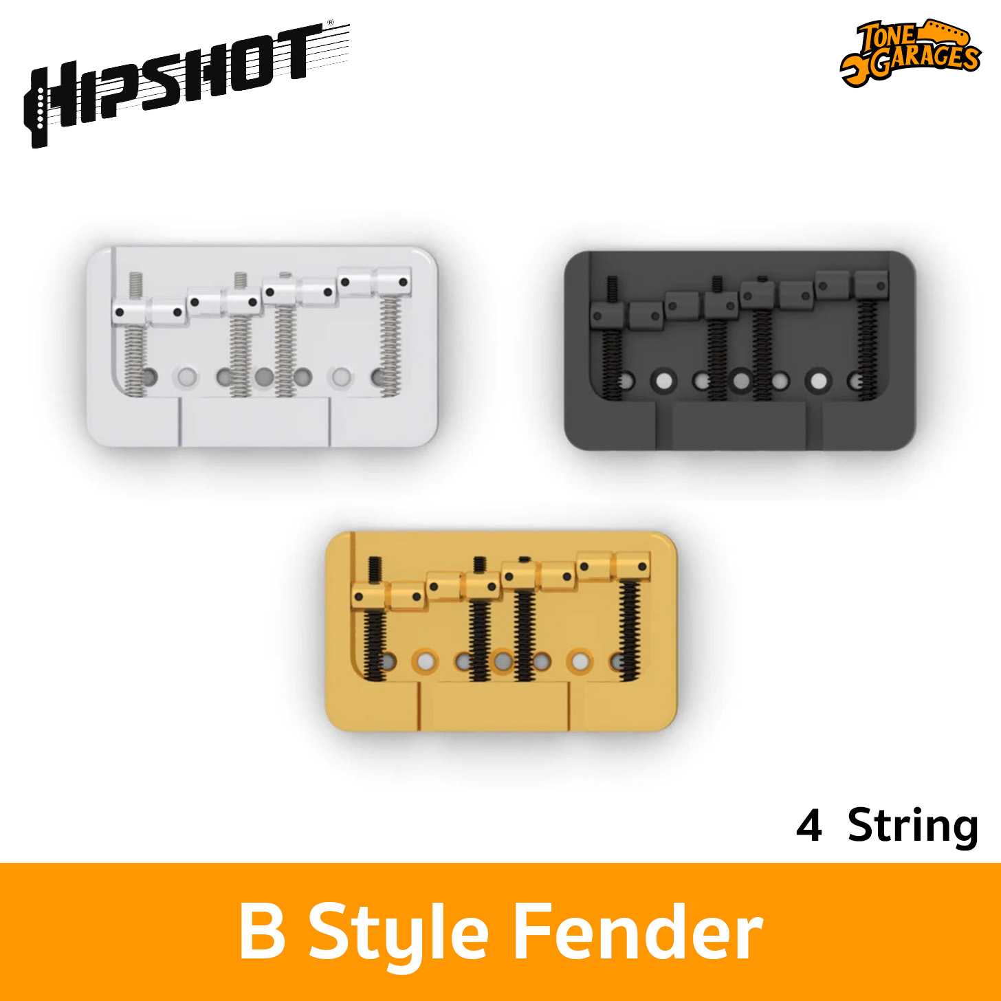 Hipshot B Style Fender Deluxe Mount Bridges for 4 String Bass | LINE ...