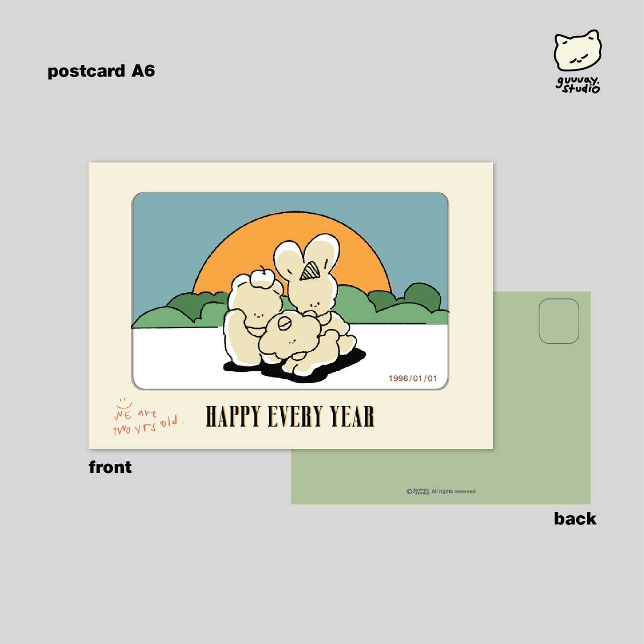 guuuay.studio - A6 postcard (Happy every year) | LINE SHOPPING
