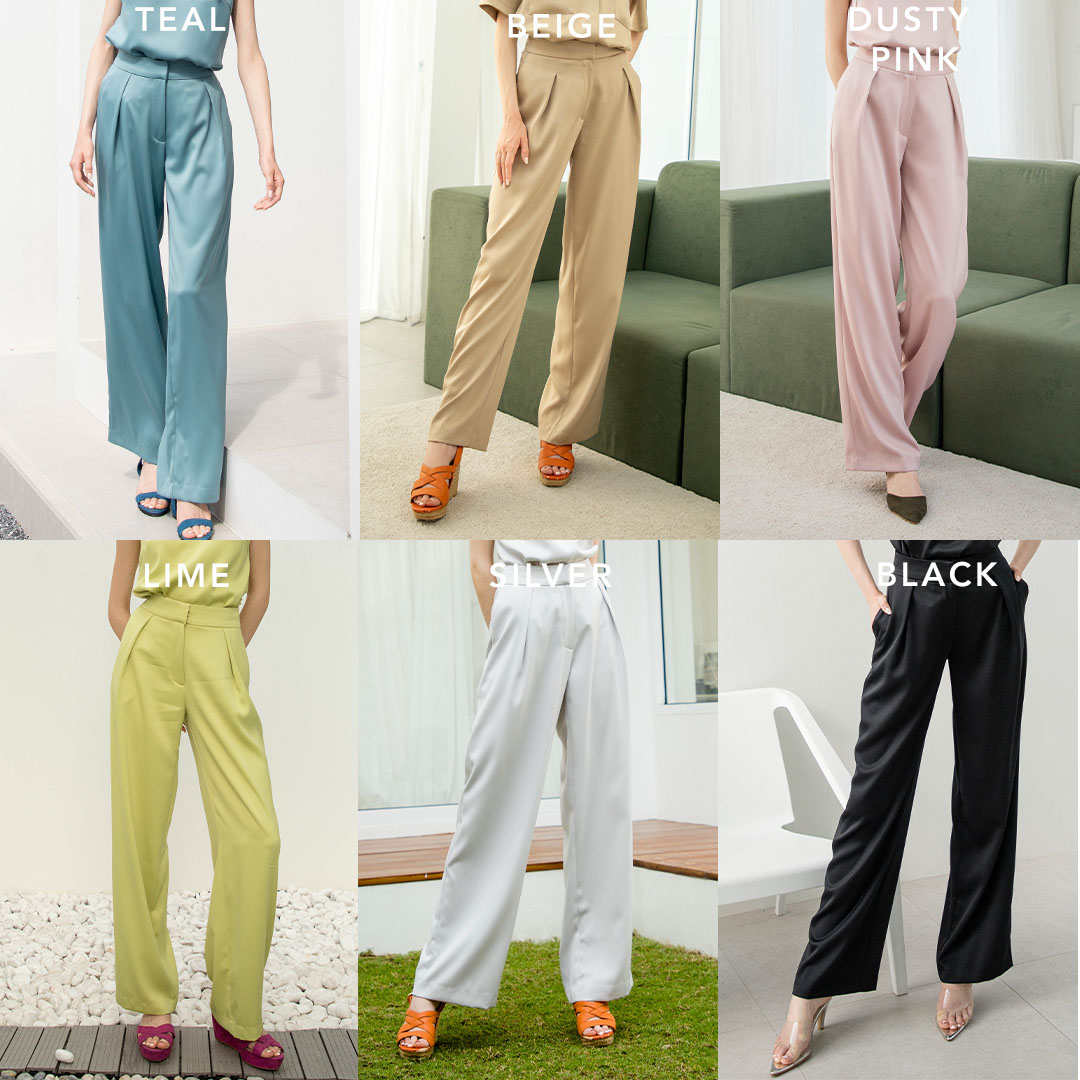 | FEM PANTS กางเกงขายาวผ้า silk duchess | LINE SHOPPING
