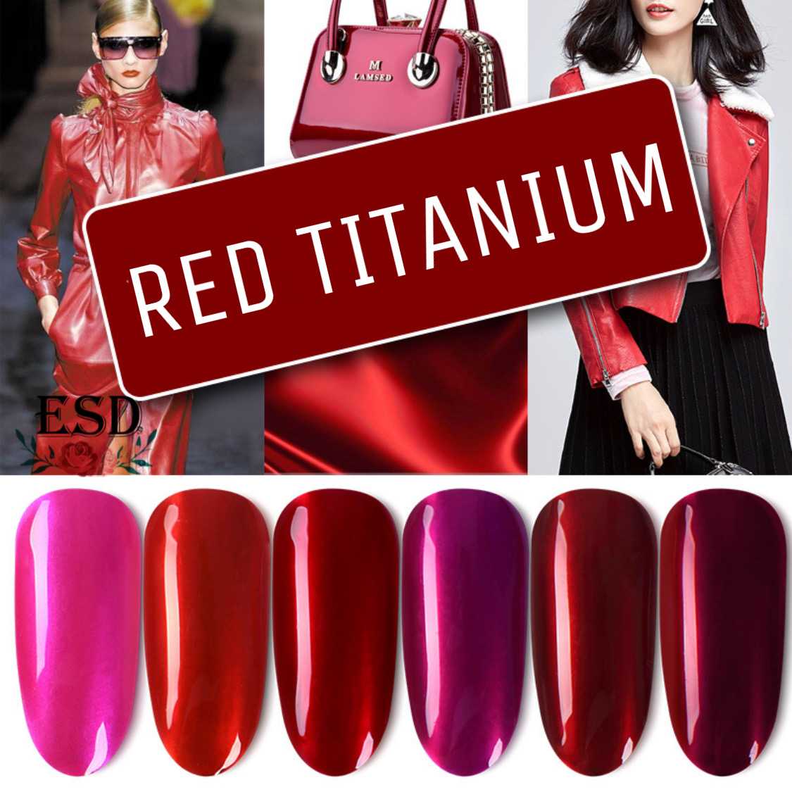 สีทาเล็บเจล Milan สีแดง ไททาเนียม Red Titanium Series Color ขนาด 15 ml ...