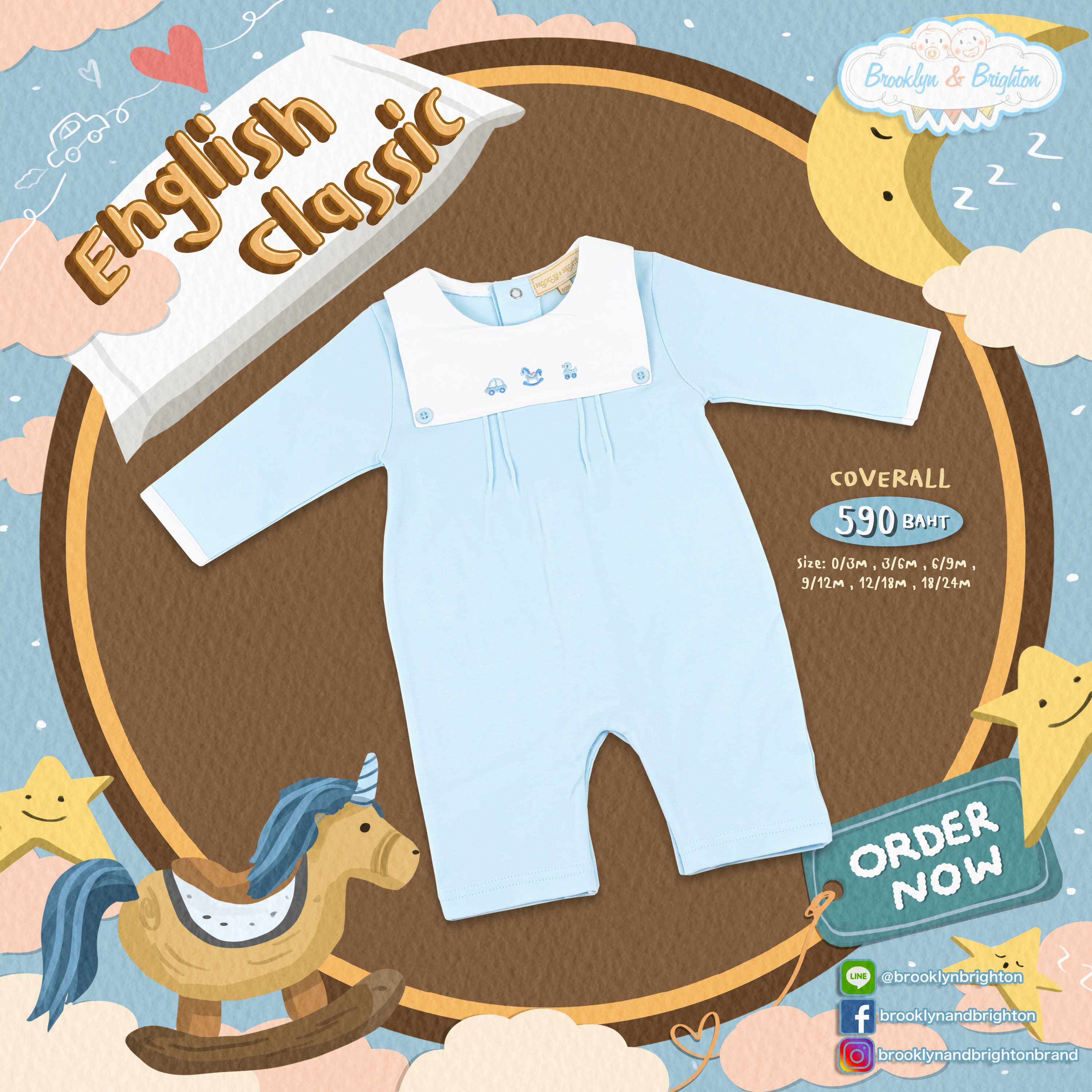 English Classic Coverall (Blue) | LINE SHOPPING