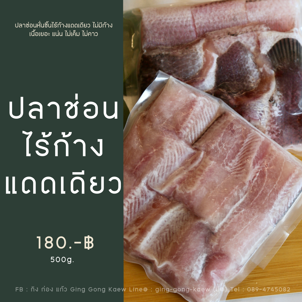 ปลาช่อนชิ้นไร้ก้างแดดเดียว 500g. | LINE SHOPPING