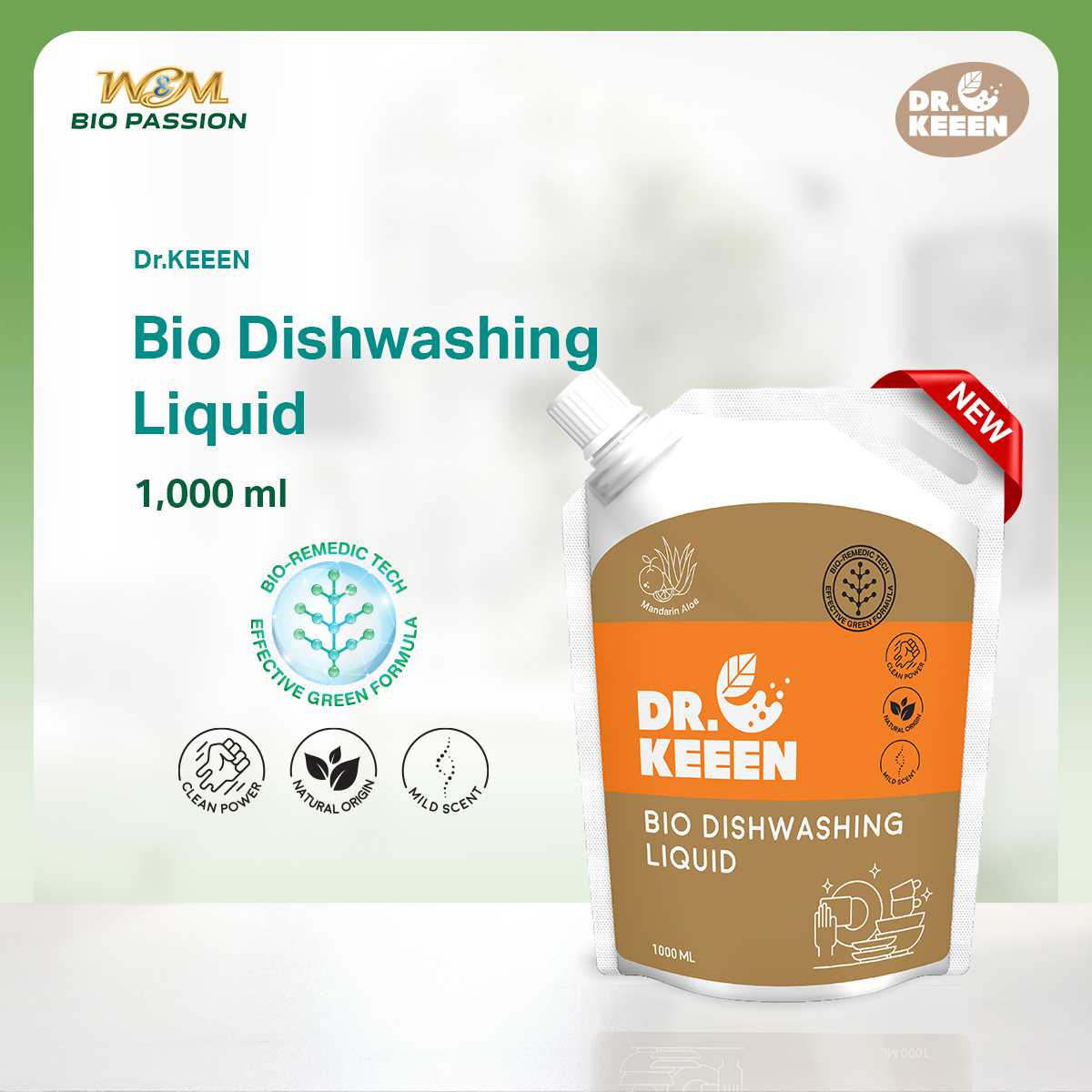 Dr.KEEEN Bio Dish Washing 1,000 ml น้ำยาล้างจานถนอมมือนวัตกรรม ...