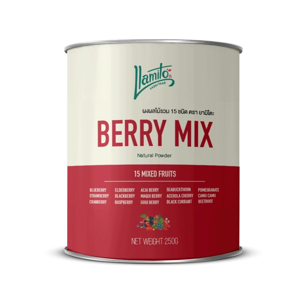 ผงเบอร์รี่รวม 15 ชนิด ขนาด 250g (Berry Mix Powder 15+) ตรา Llamito ...