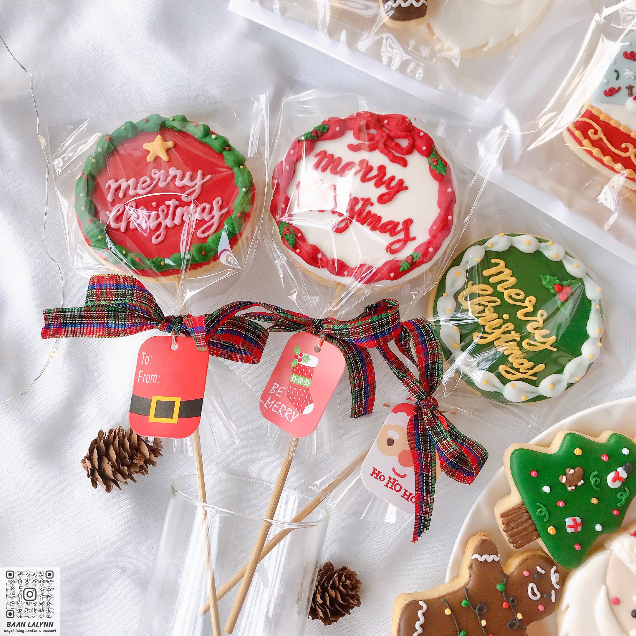 (Pre-order) Christmas icing cookie pop 🎄 คุกกี้รอยัลไอซิ่งคริสต์มาส ...