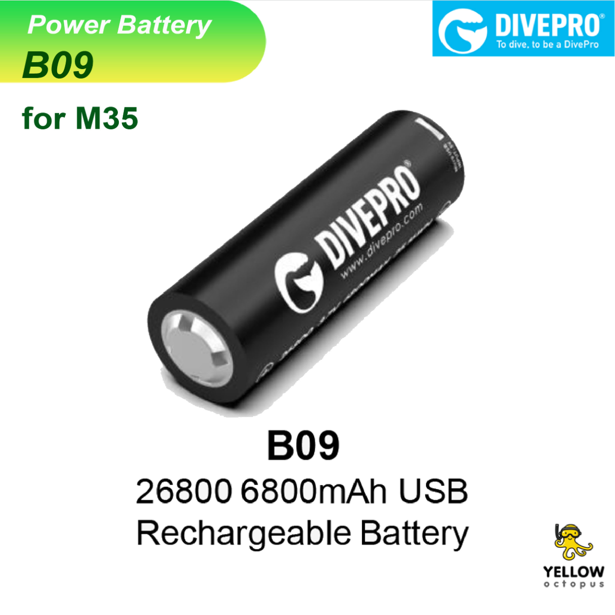 Battery Dive Pro B09 (26800 6800mAh) For M35 | LINE SHOPPING