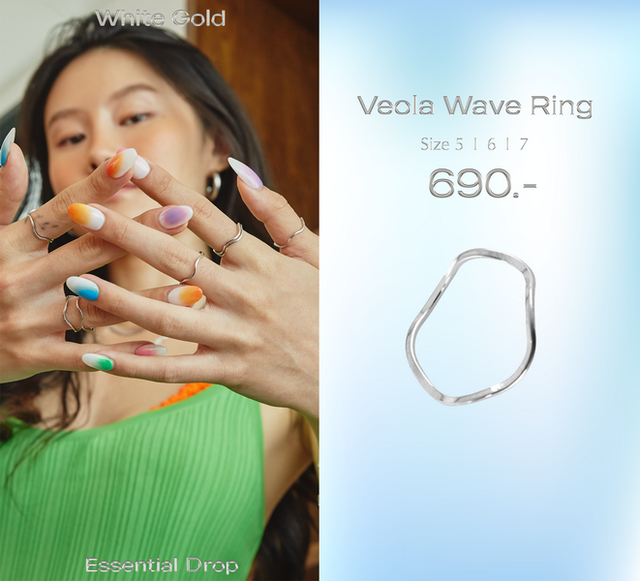 Veola Wave Ring (White Gold) | LINE SHOPPING