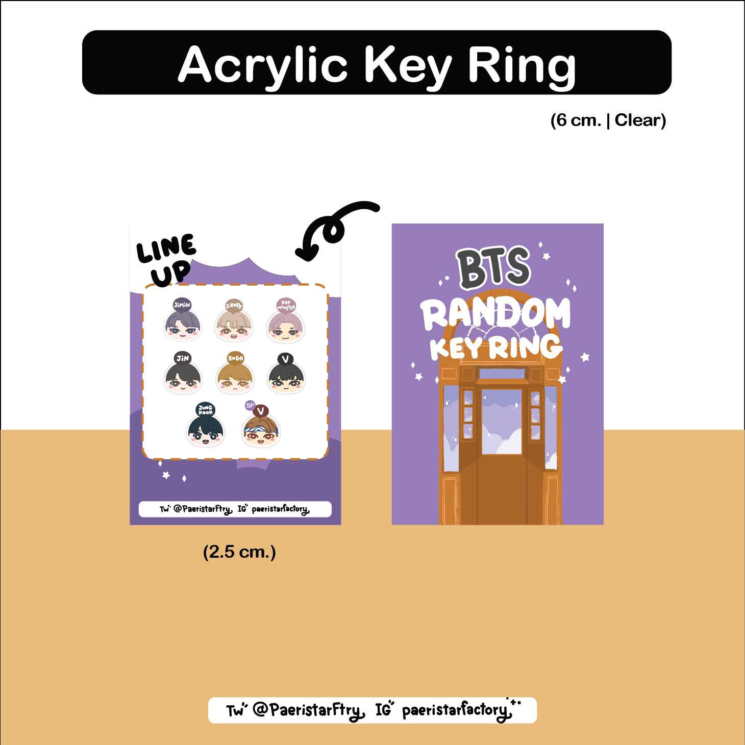 Acrylic Key Ring BTS FanArt (Random) | LINE SHOPPING
