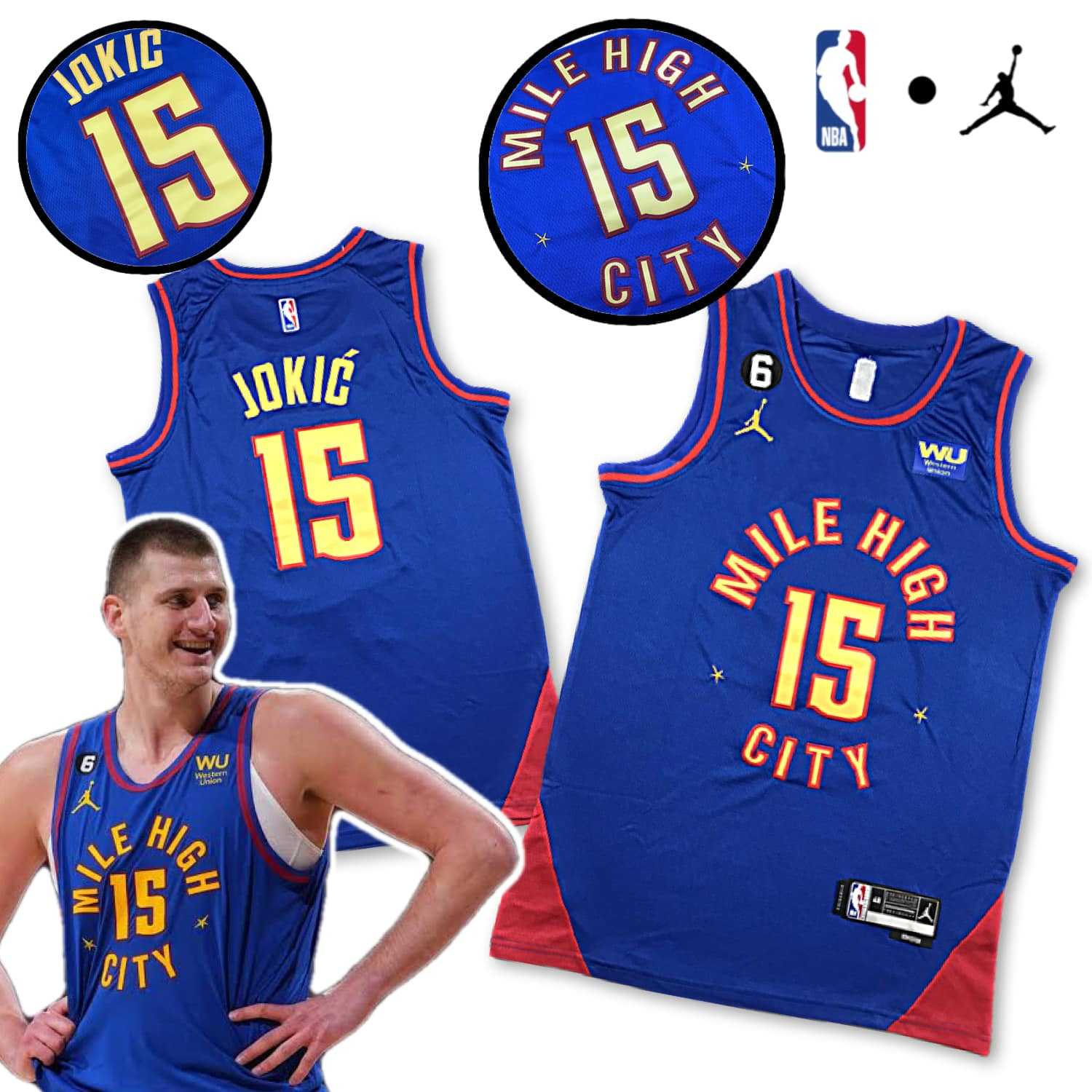 Denver Nuggets #15 Nikola Jokic Jordan Statement Edition 2022-23 Jersey ...