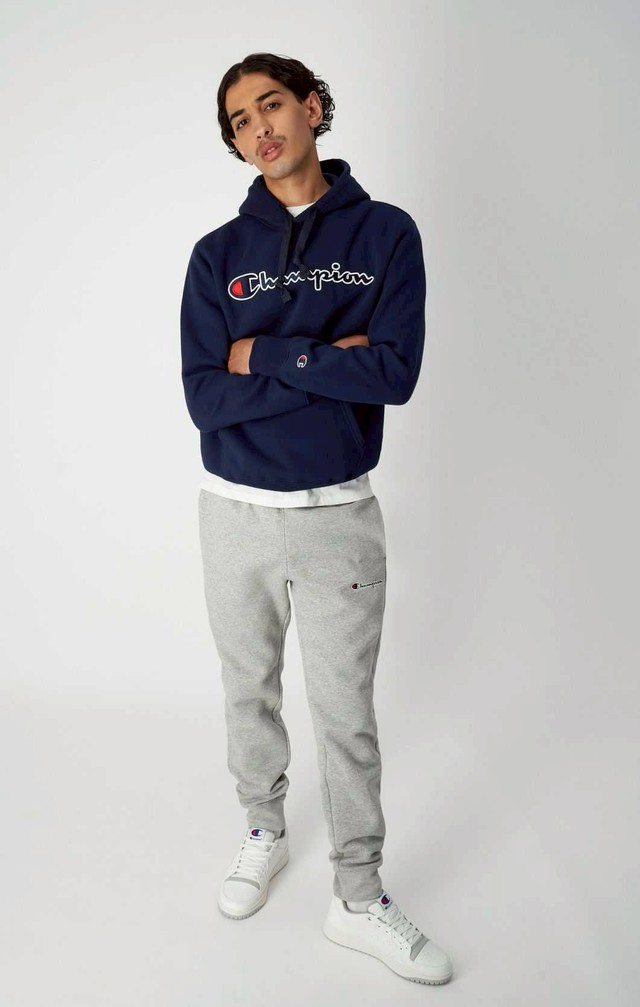 CHAMPION SCRIPT LOGO EMBROIDERY FLEECE HOODIE | LINE SHOPPING