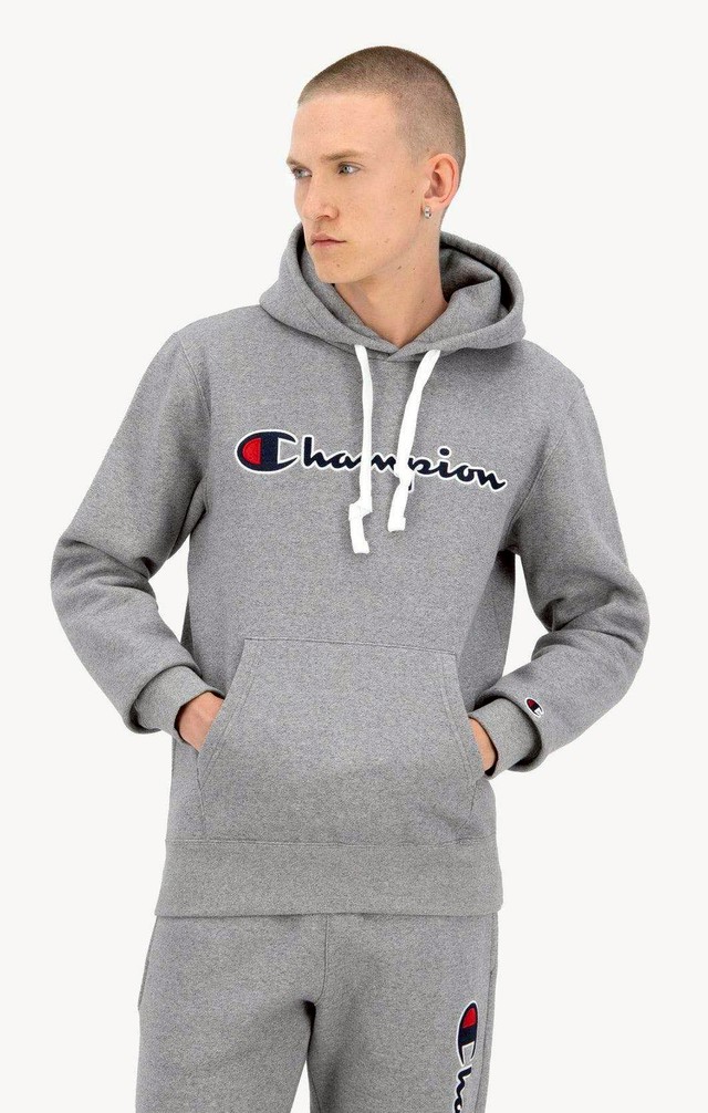 CHAMPION SCRIPT LOGO EMBROIDERY FLEECE HOODIE | LINE SHOPPING