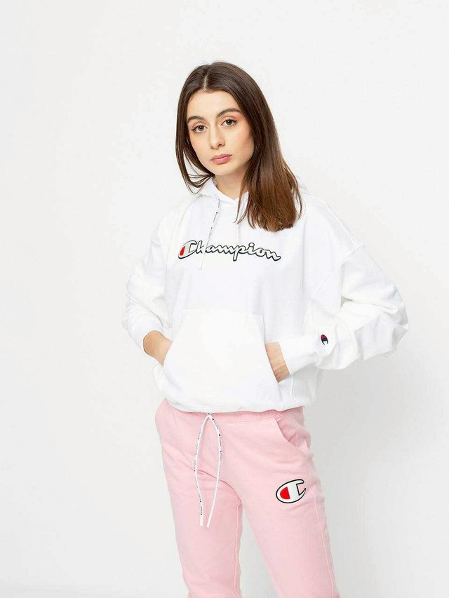 CHAMPION SCRIPT LOGO WHITE HOODIE | LINE SHOPPING
