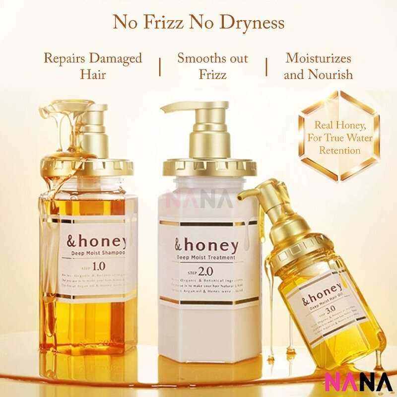 & Honey Deep Moist Shampoo Treatment and hair oil แชมพู ทรีทเมนต์ ...