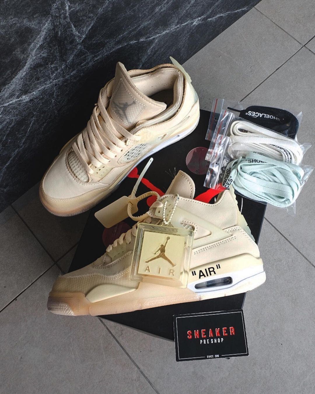 Air Jordan 4 Retro SP x Off-White Sail | LINE SHOPPING