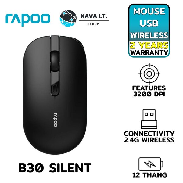 RAPOO B30 SILENT WIRELESS OPTICAL MOUSE รับประกัน 2ปี | LINE SHOPPING