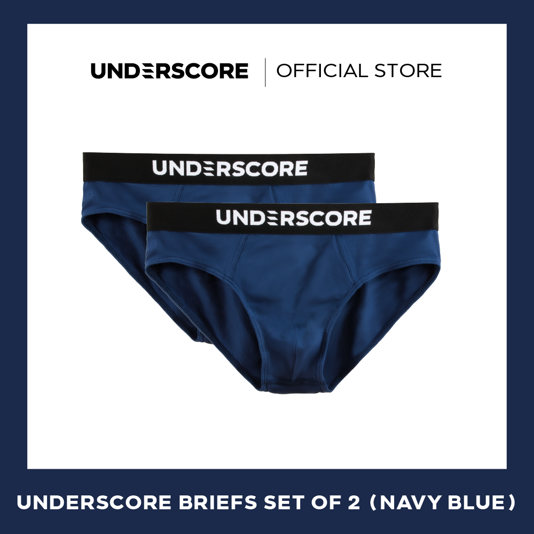 UNDERSCORE BRIEFS SET OF 2Pcs (Navy Blue) /กางเกงชั้นในชายอันเดอร์สกอร์ ...