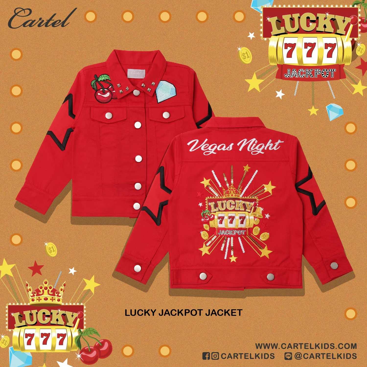 (VN) LUCKY JACKPOT JACKET เสื้อแจ๊คเก็ตเด็กสีแดง Cartelkids | LINE SHOPPING