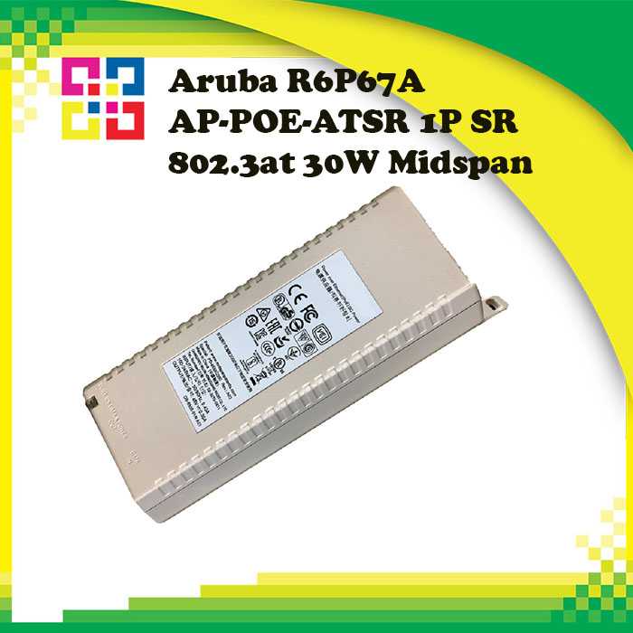 Aruba R6P67A AP-POE-ATSR 1P SR 802.3at 30W Midspan | LINE SHOPPING