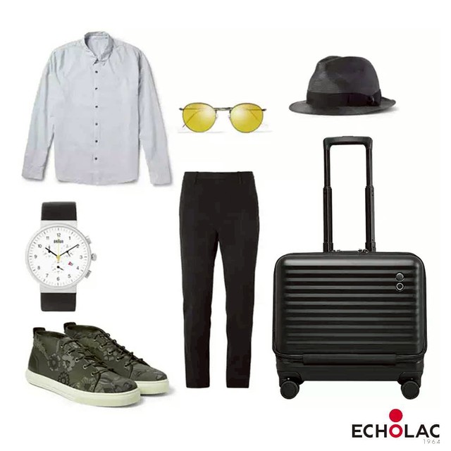 Echolac กระเป๋าเดินทาง 17 นิ้ว รุ่นไพล๊อต โปร มีช่องใส่เอกสารด้านหน้า ...